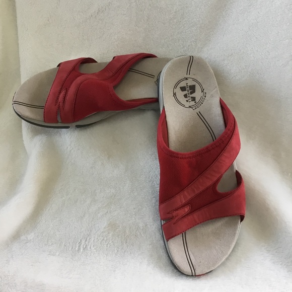 Merrell | Shoes | Merrell Red Air Cushioned Slide Sandal | Poshmark